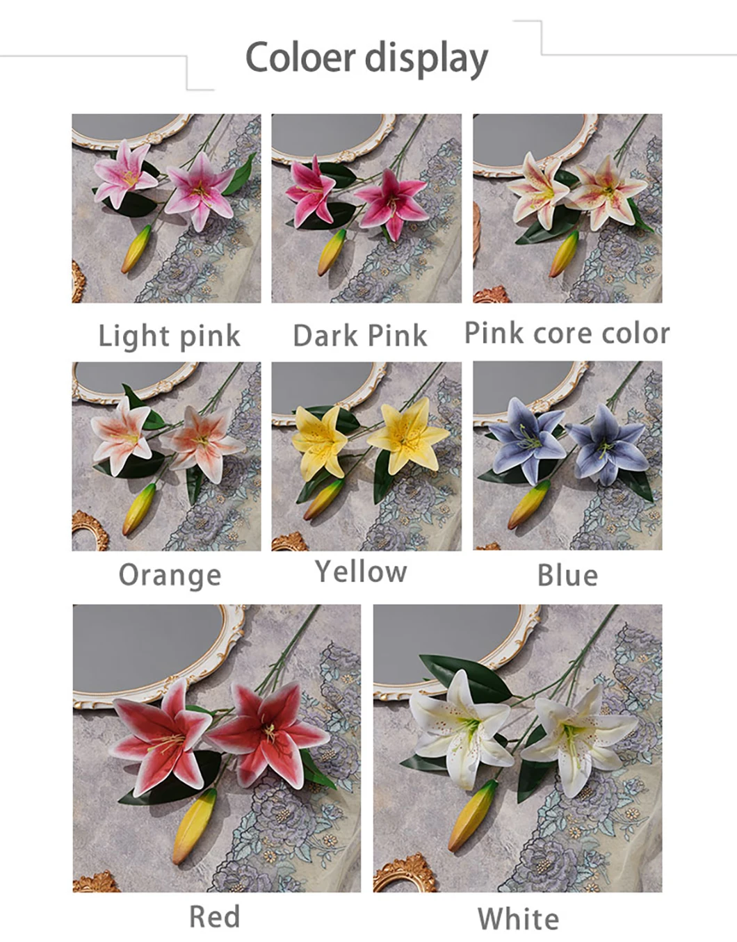Branchlets Two-end Lily 3d Small Single-branch Lily Film Printing Home ...
