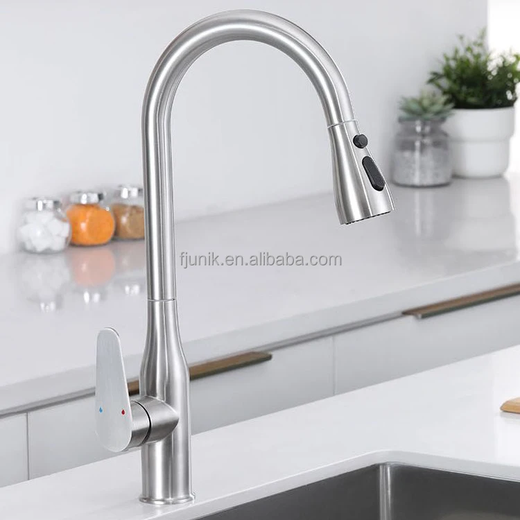 304 Sus Stainless Steel Kitchen Faucet With Pull Out Spout - Buy Sus ...