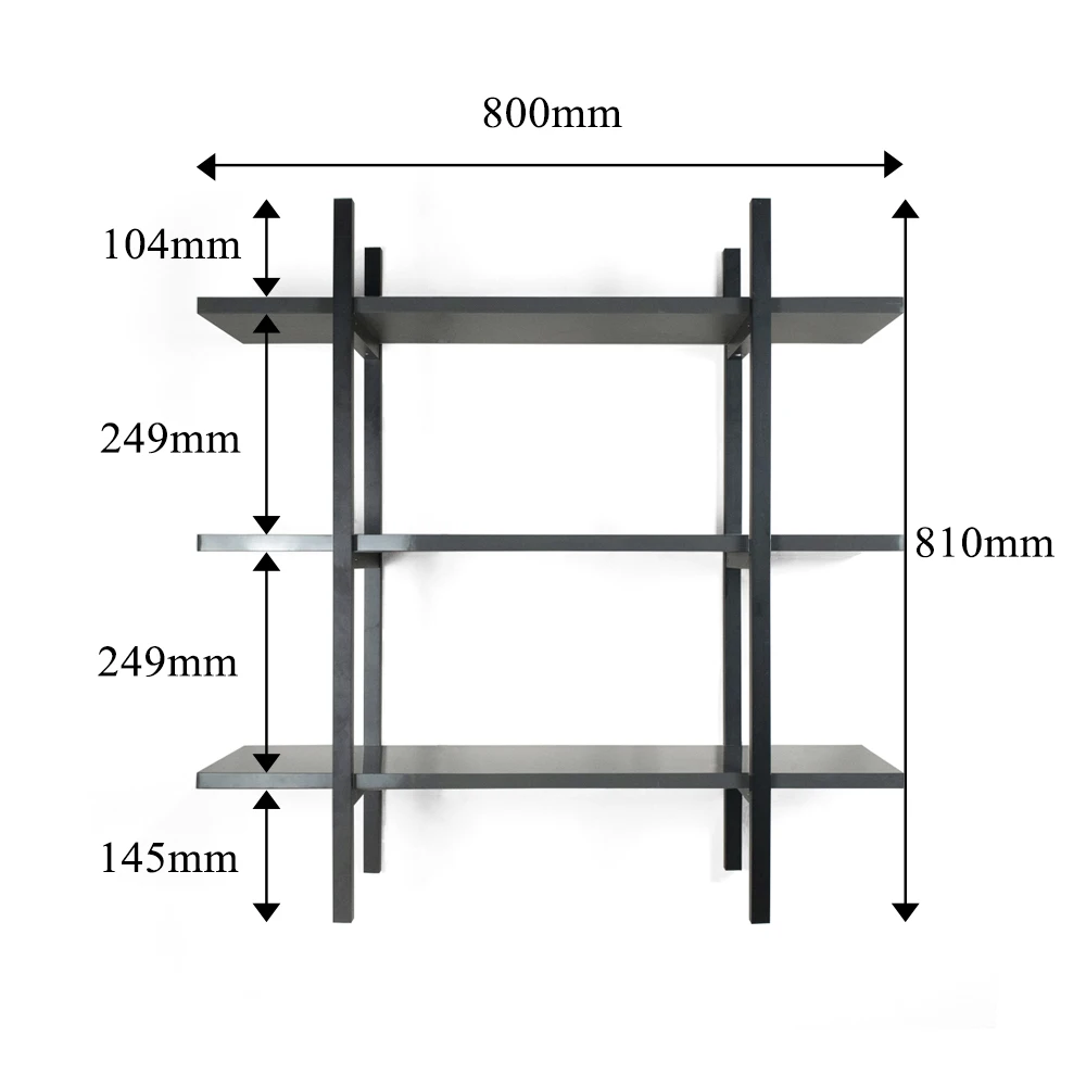 Industrial Modern 3-Tier Wall Mounted Shelves Olive Green