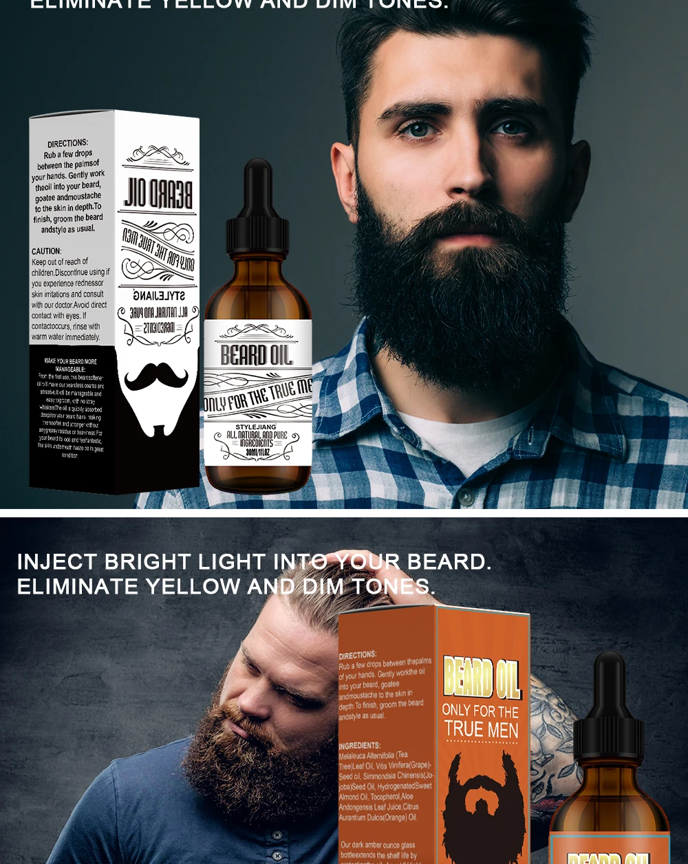OEM Custom Logo Organic 30ml Beard Growth Oil Serum Strengthen Hair ...
