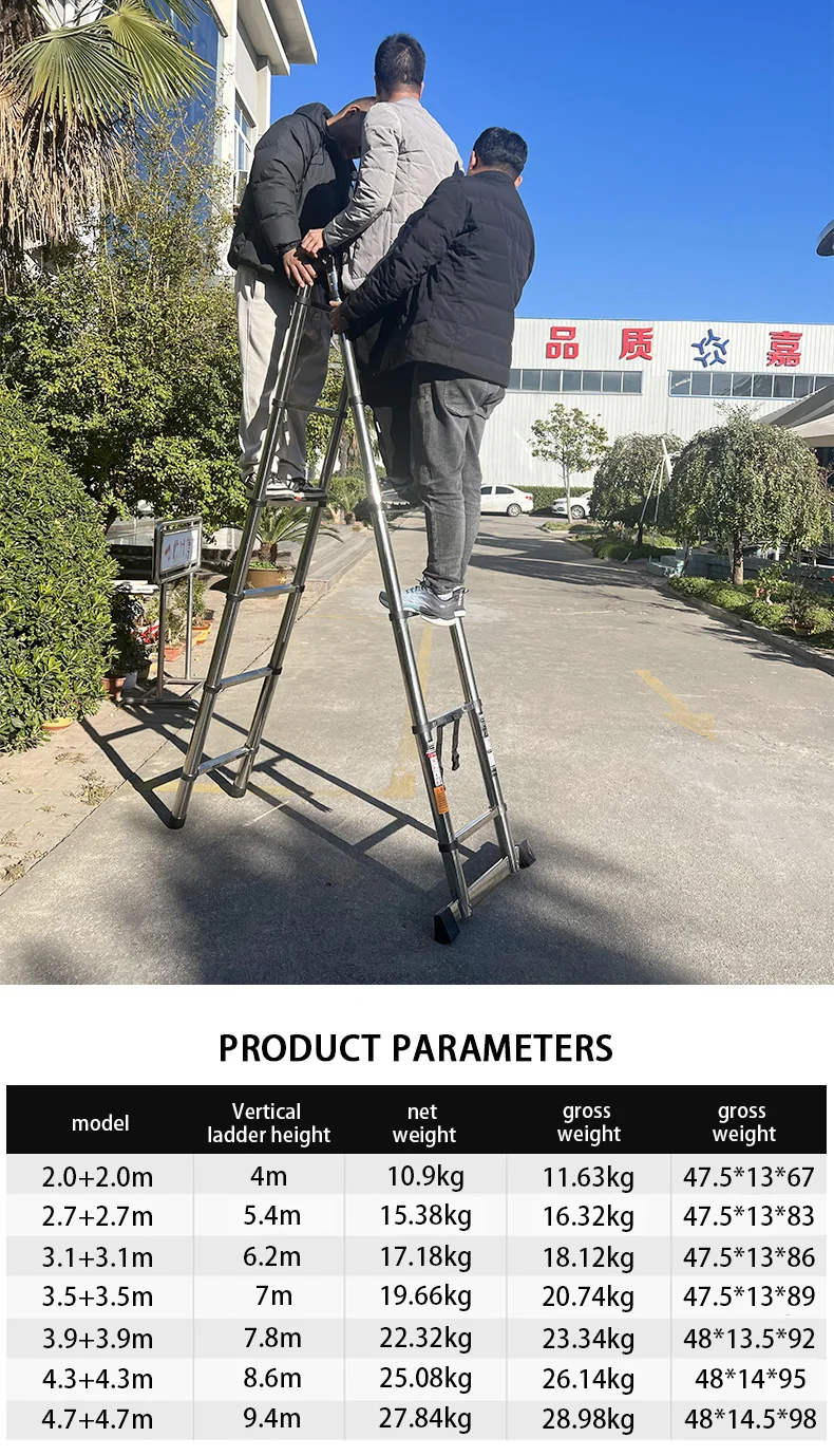 High-quality Ladders Steel Folding Ladder Double Sided Fold Ladder For ...