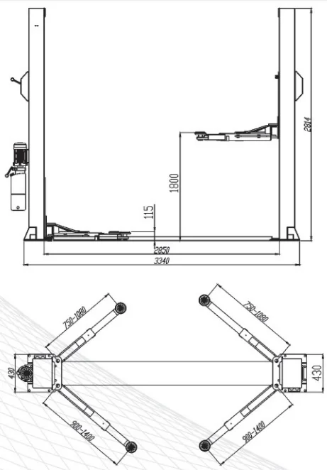 2 Post Base Plate Side Manual Unlock Car Lift Auto Lifter - Buy ...