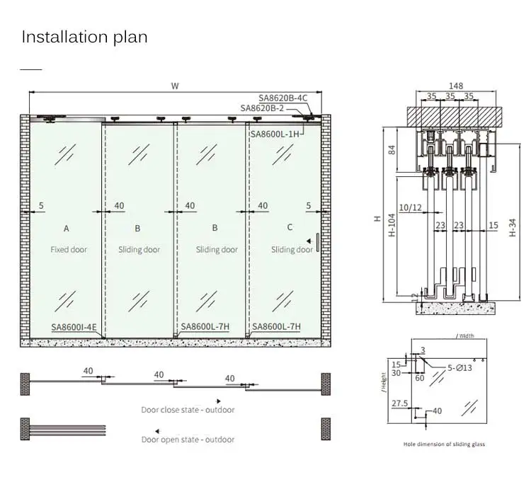 HDSAFE Frameless Glass Sliding Door System - Trackless, Smooth ...