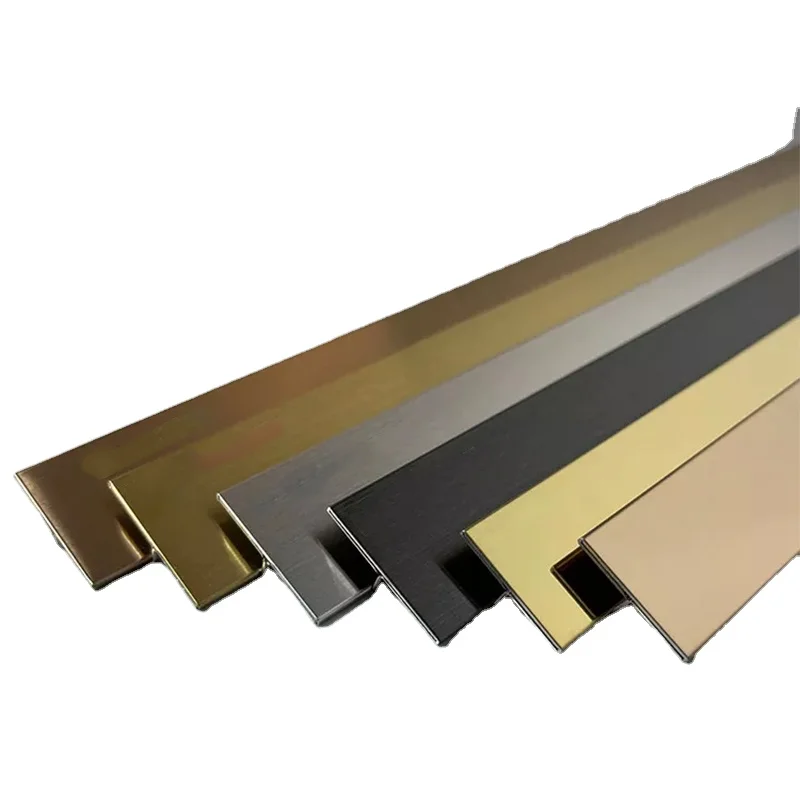 Hot Sale Trim Tile T Shape Metal Strip Gold Shiny Gold Brushed Black ...