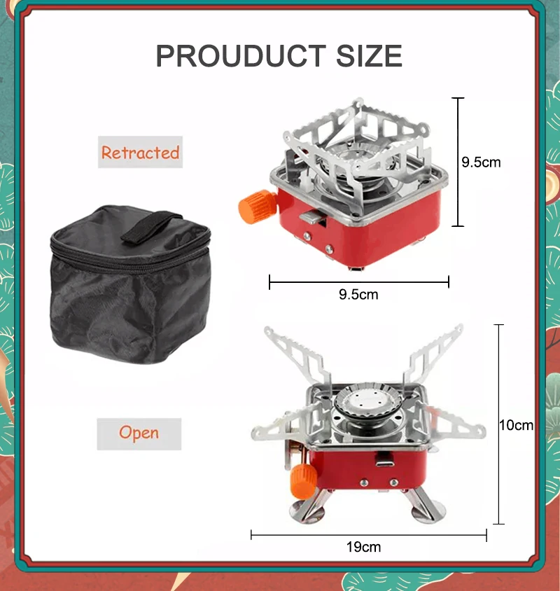 Outdoor Hiking Mini Square Stove - Portable & Efficient