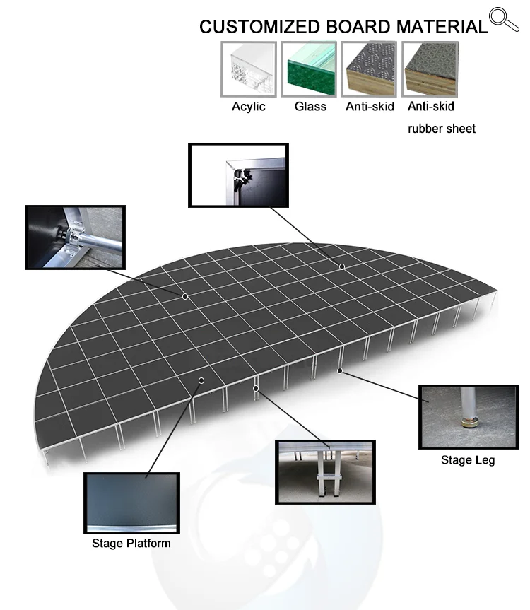 Modern Mobile Quick Stage Iron Layer Platform Iron Wedding Steel Stage ...