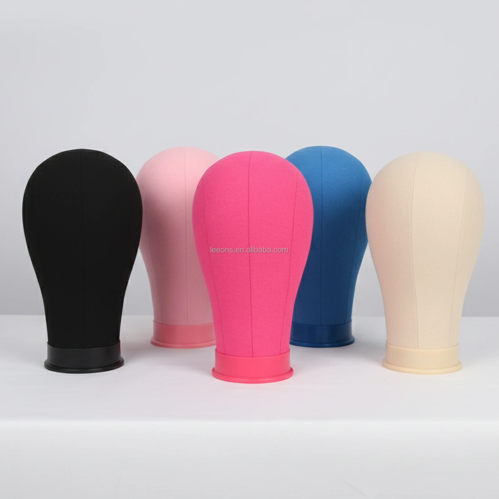 Colorful Canvas Block Head 22 Inch Wig Mannequin Head Lightweight Poly ...