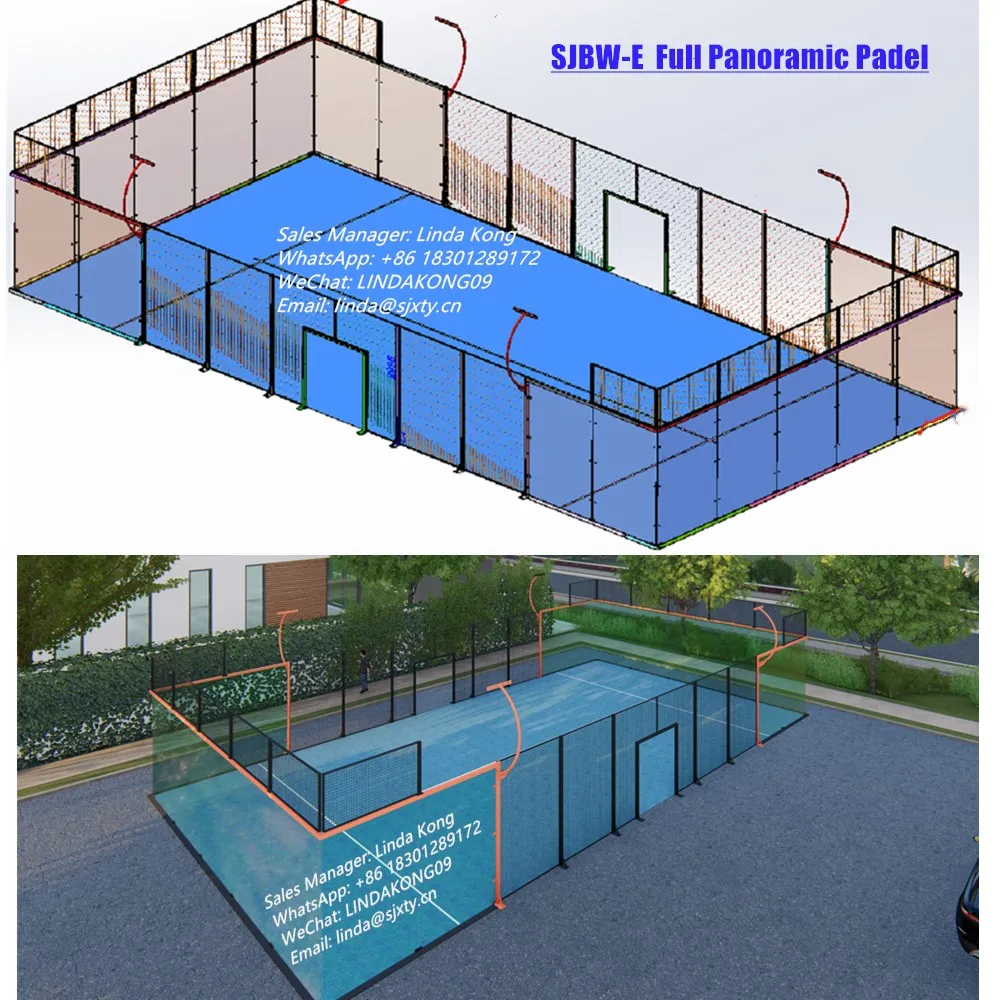 2024 New Padel Tennis Court Cover Steel Structure Panoramic Padel ...