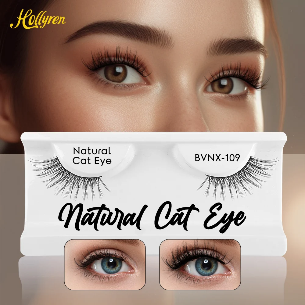 Hollyren 100% Handmade Faux Mink 3d Short Corner Lashes False Eyelashes ...