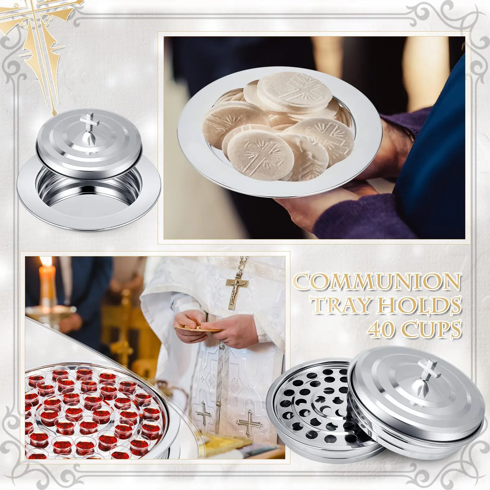 Churches Communion Cups Filler Set Silver Holy Communion Cups And Tray ...