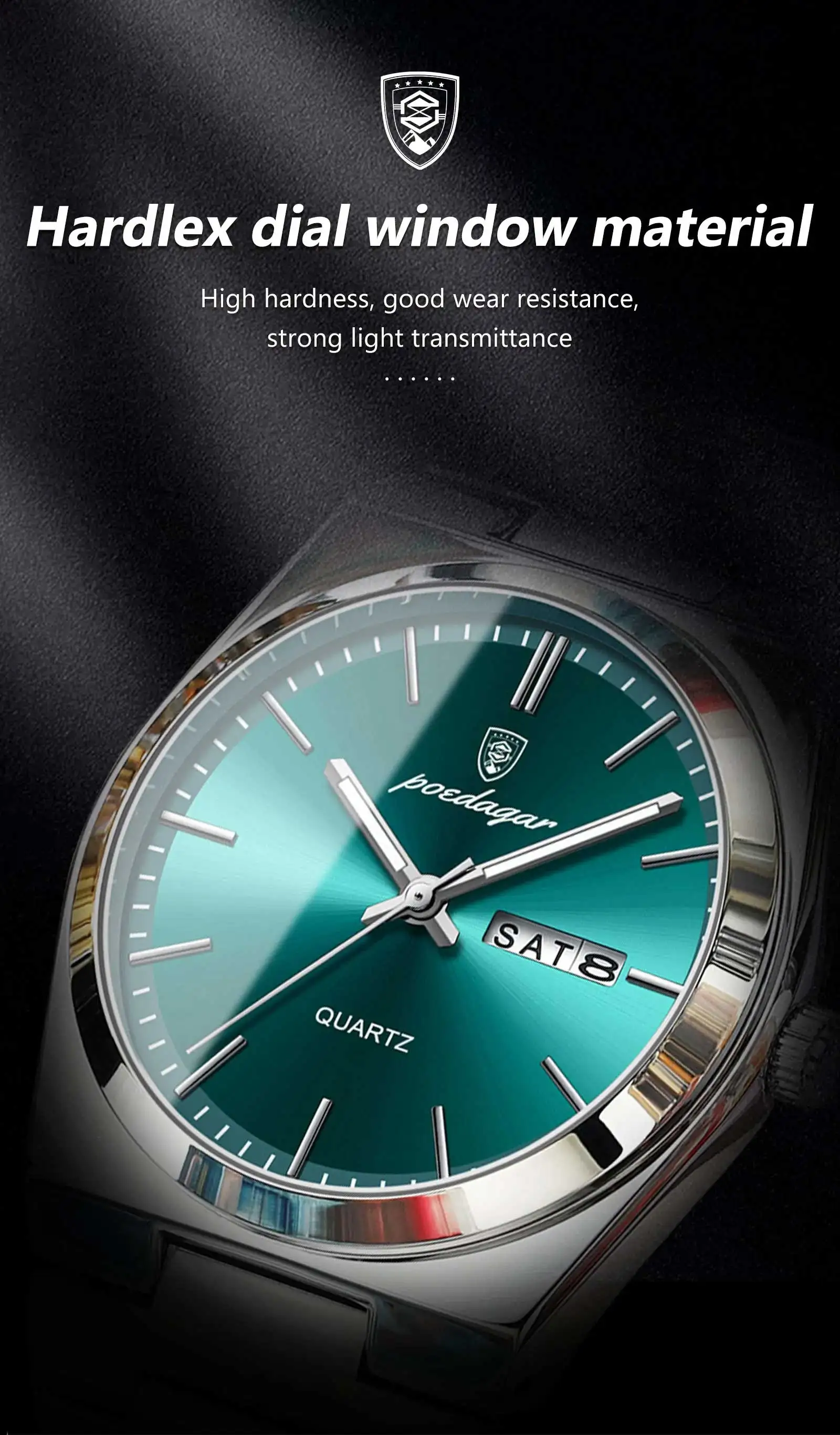Poedagar 930 Luxury Quartz Watch for Men - Stainless Steel, Waterproof ...