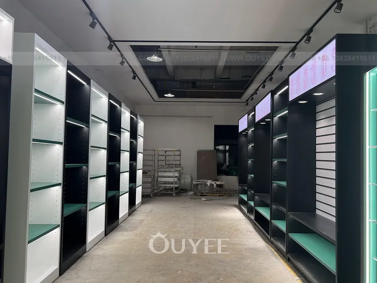 Customized Glass LED Dispensary Furniture for Smoke Shops