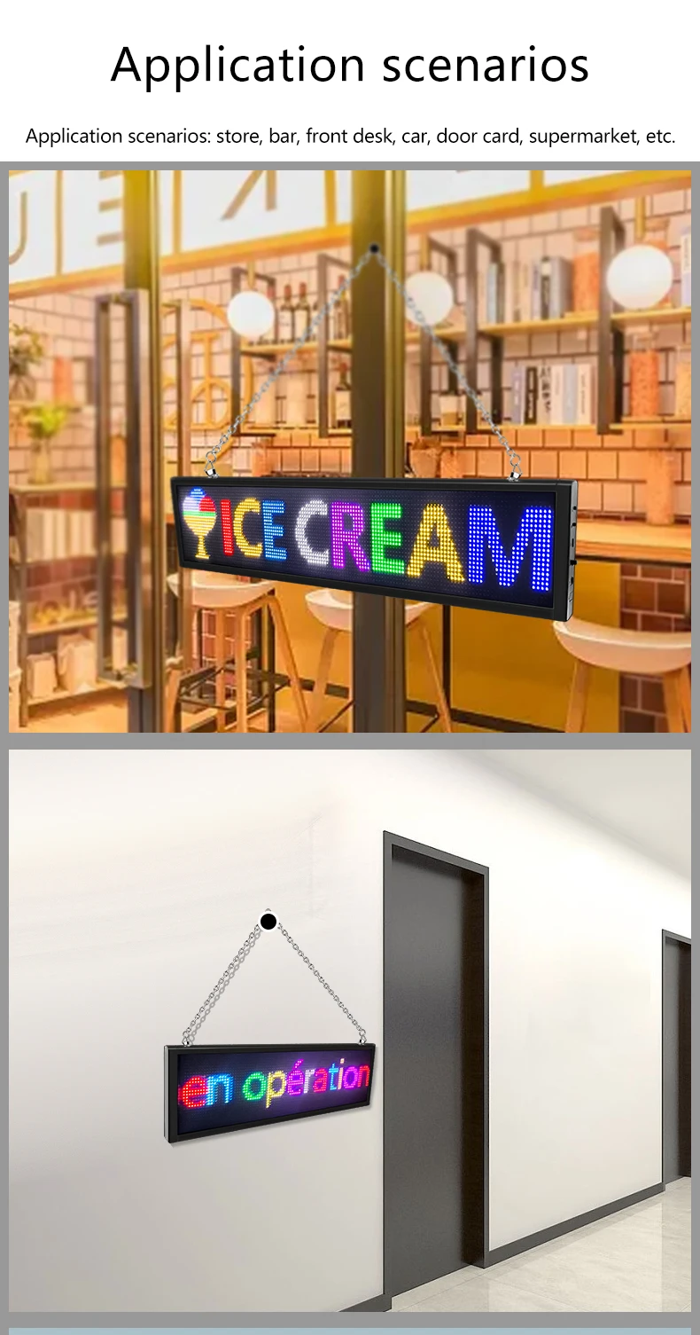 Indoor Led Open Closed Sign Board Rgb Full Color Customized Scrolling ...