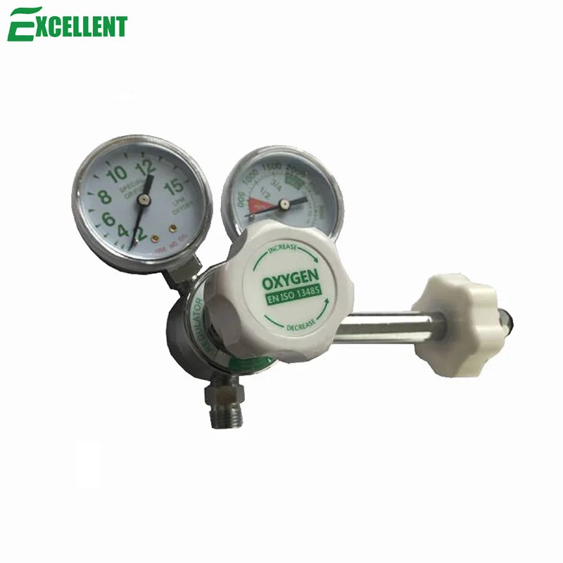 Brass Medical Oxygen Regulator - Double Gauge Precision