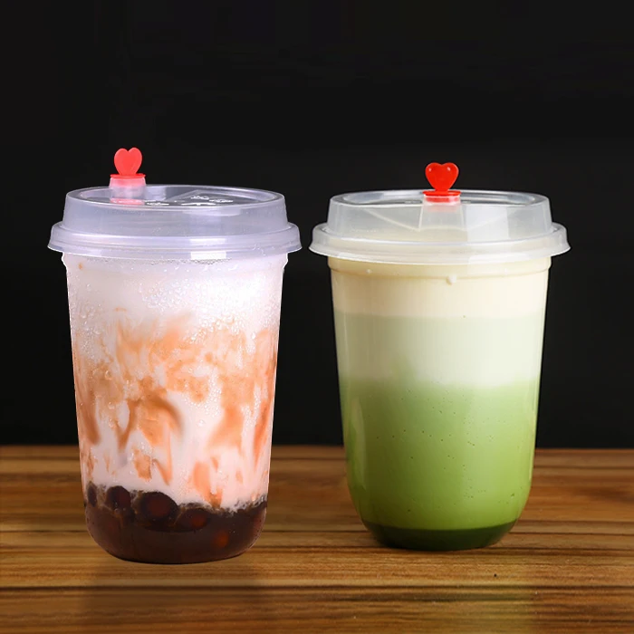 Custom logo 90mm u shape disposable PP injection juice boba bubble tea ...