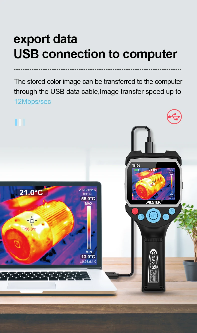 Mestek Handheld Temperature Thermal Imaging Camera -20~400c Color ...