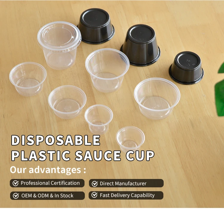 Disposable Sauce Bottle Take Away Food Container 4oz Sauce Cup With Lid ...