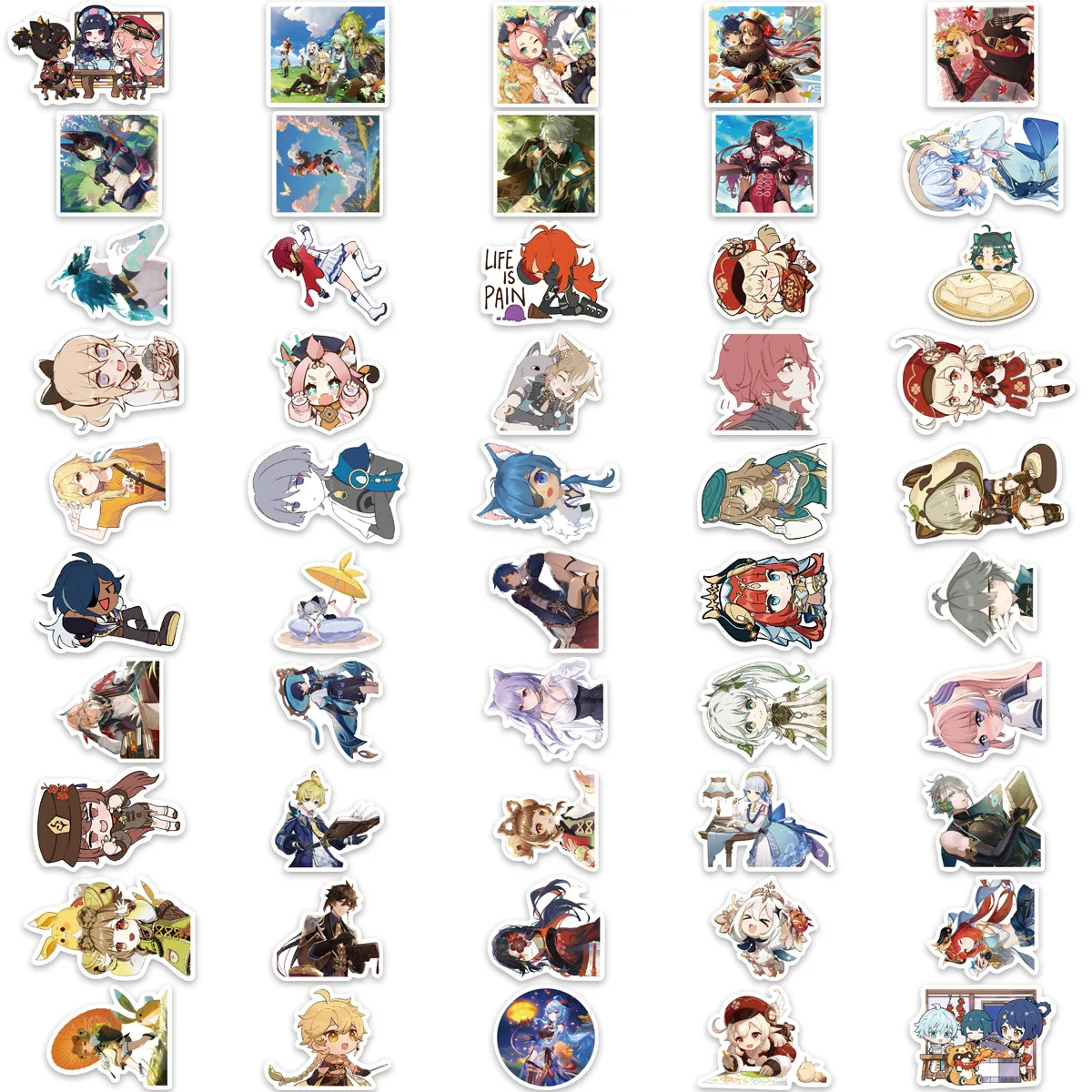100pcs New Genshin Impact Cartoon Characters Graffiti Stickers For Car ...