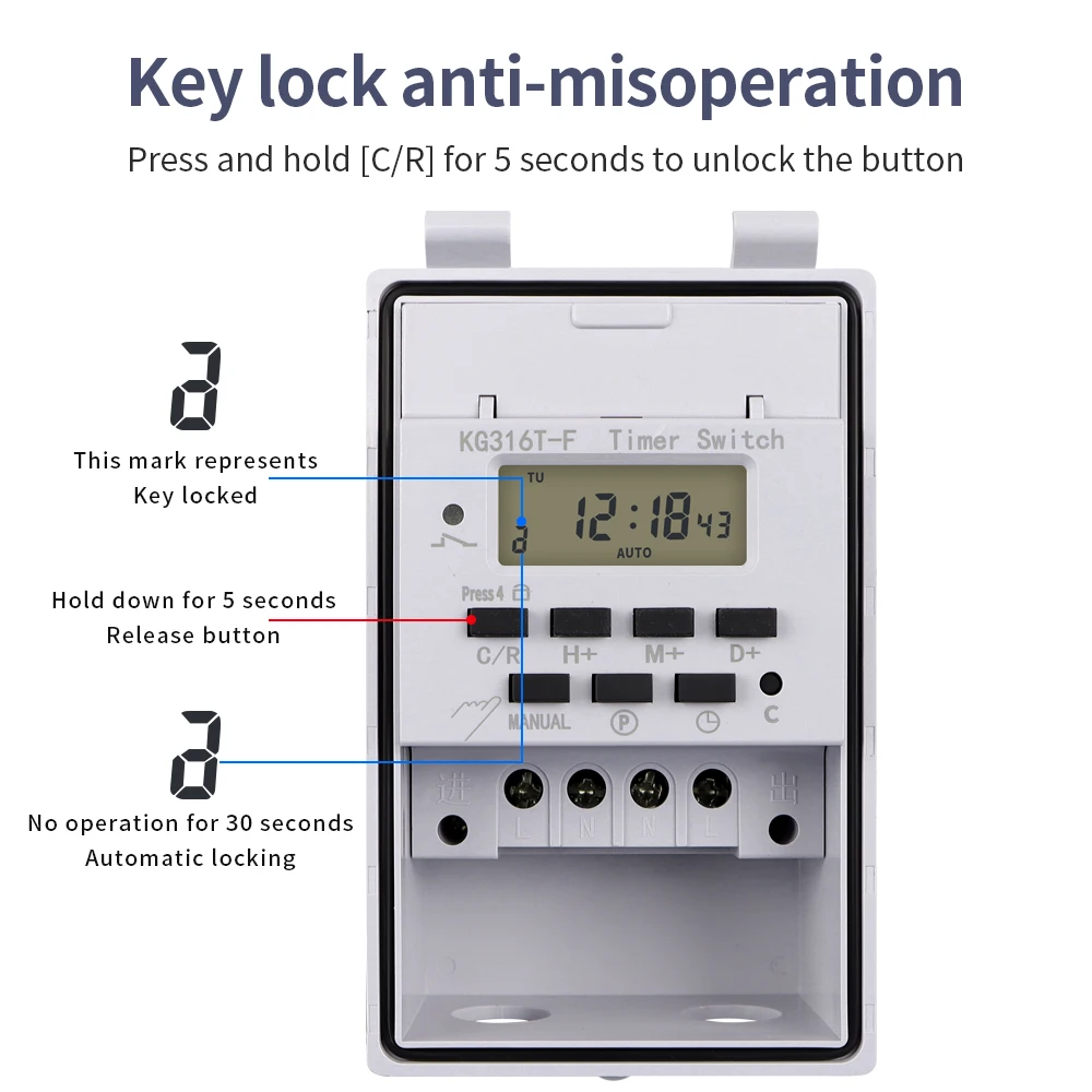 220V Time Control Switch - Waterproof Timer for Automatic Switching