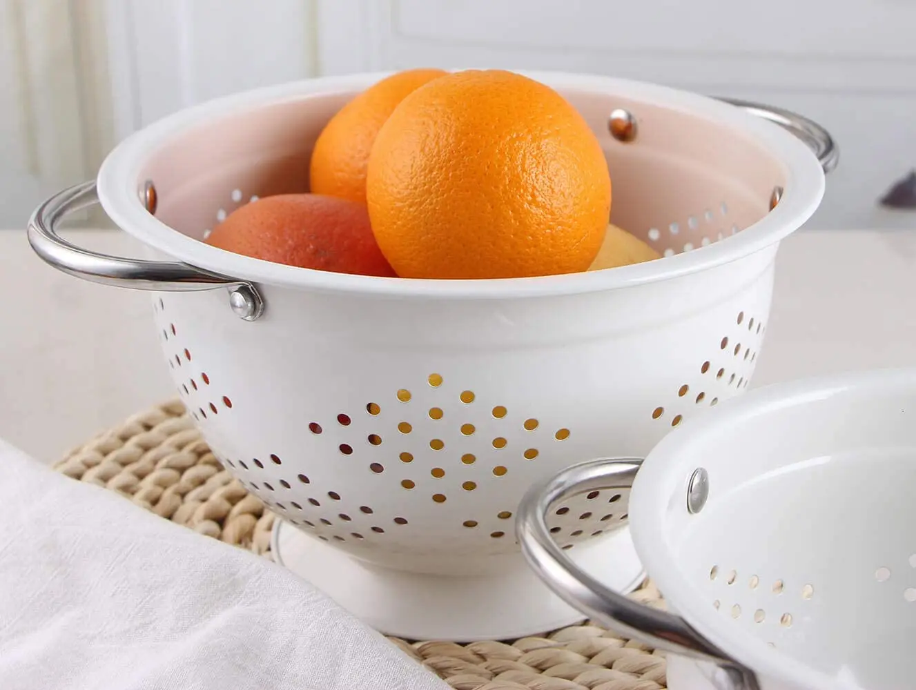 Stainless Steel Colored Colanders Fruit Strainer Colorful Metal ...