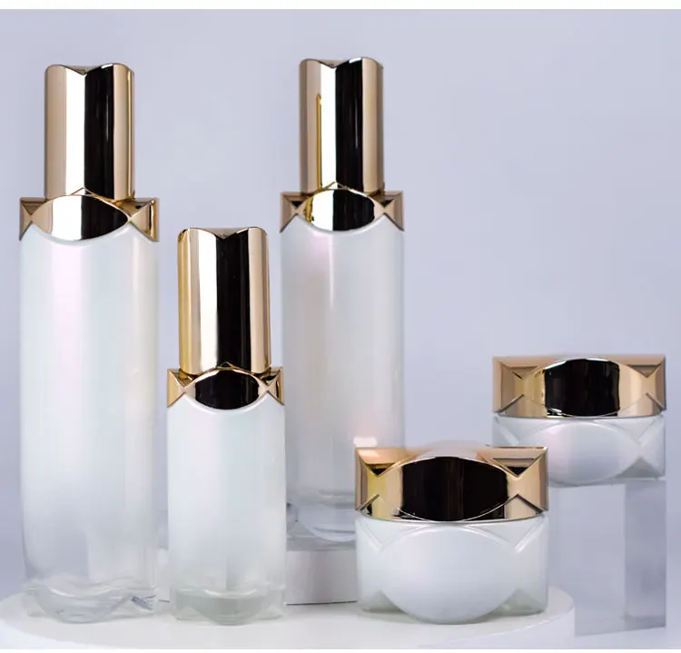 Luxury Skincare 120ml 100ml 40ml 30ml Cream Jar 50g Colored Cosmetic Glass Dropper Bottle With ...