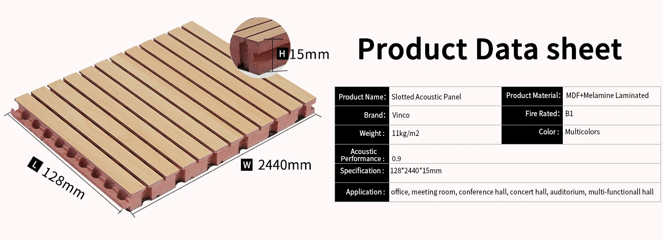 15mm Grooved Acoustic Panel Perforated Acoustic Panel Soundproof Board ...