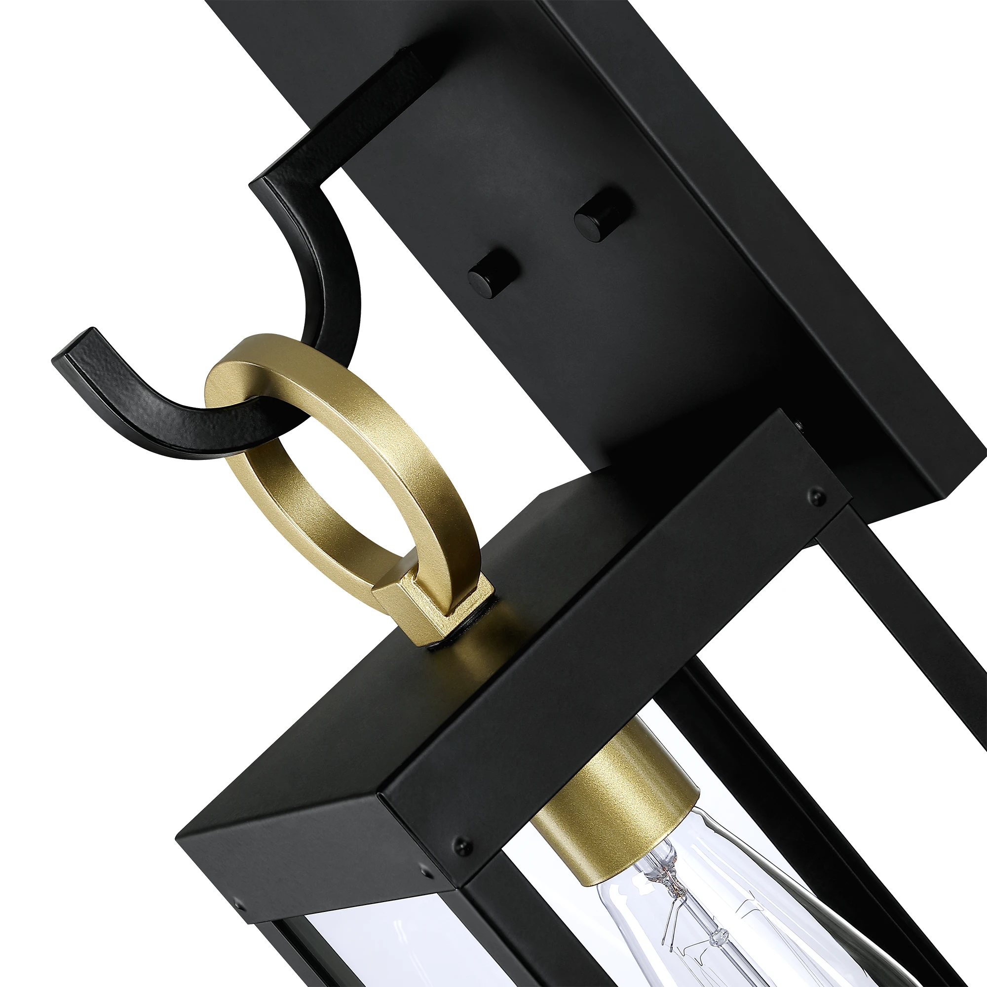 Outdoor Wall Mount Clear Glass Waterproof Wall Lights Black And Gold ...