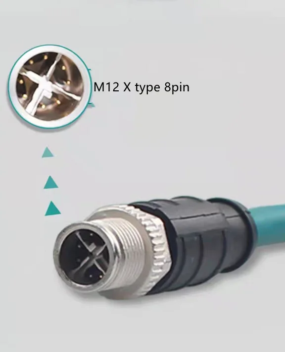 M12 8Pin X Code Male Connector to RJ45 8P8C Male Plug Industrial ...