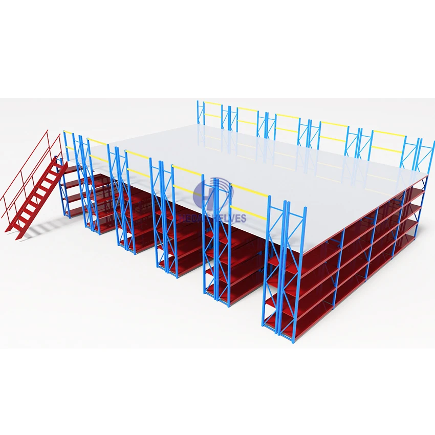 Multi-Tier Mezzanine Rack System Steel Platform Warehouse Storage ...
