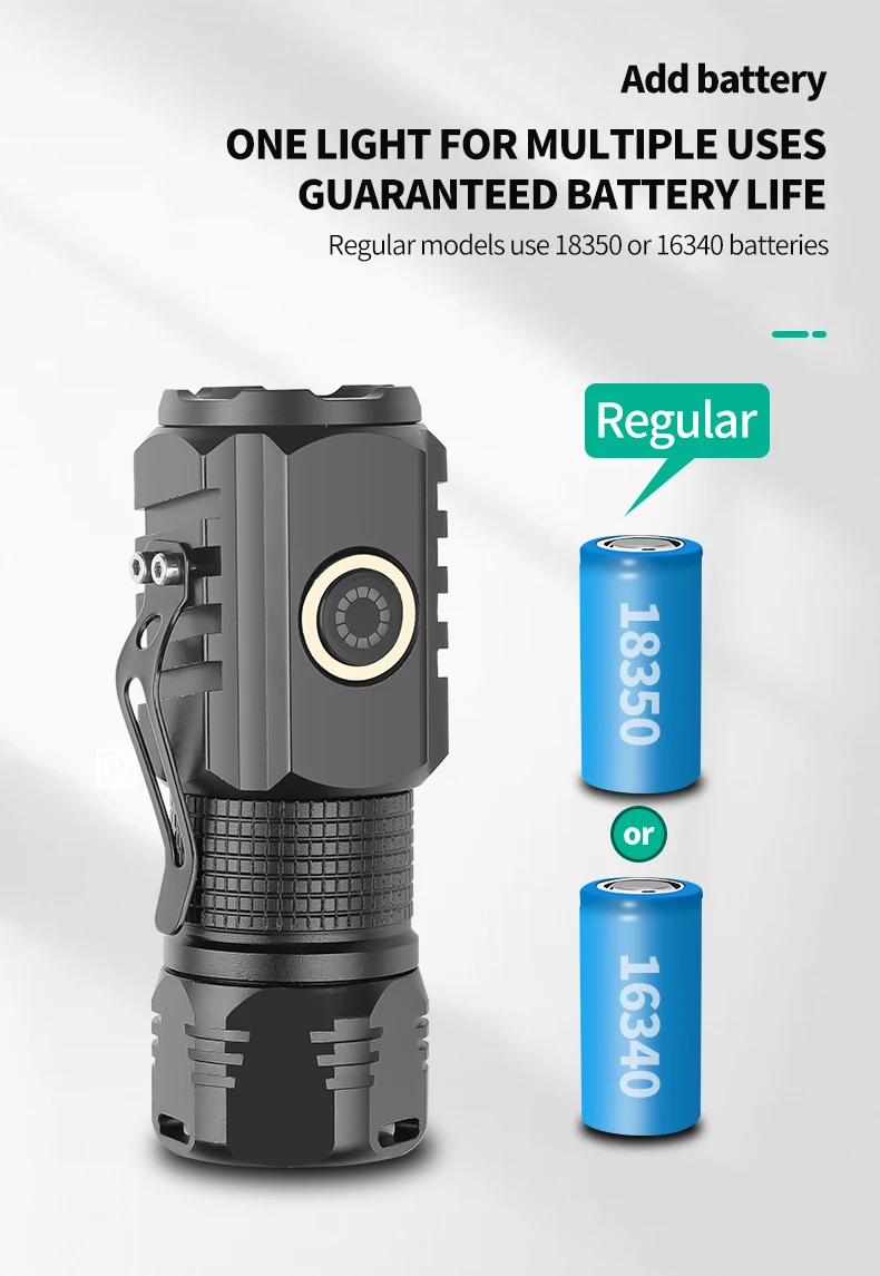 Portable Flashlights and Torches 3 LED High Brightness 600lm Waterproof ...