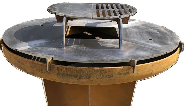 Corten Steel Outdoor Wood Fired Barbecue Outdoor Circular Fire Pit And ...
