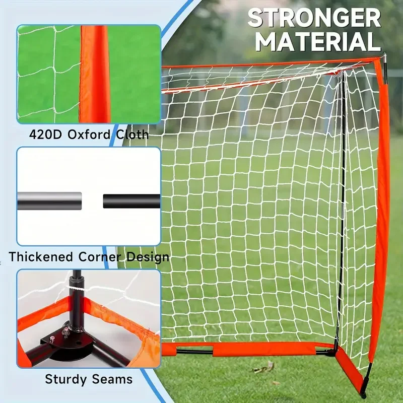 6*4FT Portable Football Soccer Goal Heavy Duty Steel Frame With Net for ...