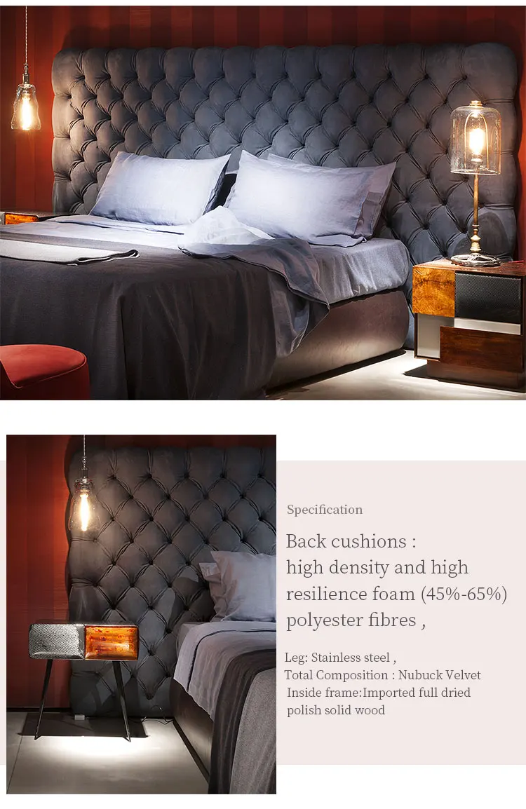 Italian Bed Set Furniture Bedroom king Size Modern Latest Double Bed ...