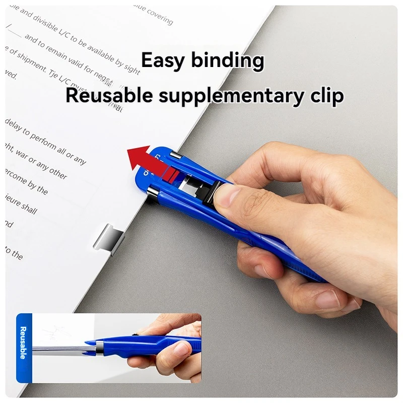 Deli 8591 Blue Clip Fastener - Efficient Document Binding