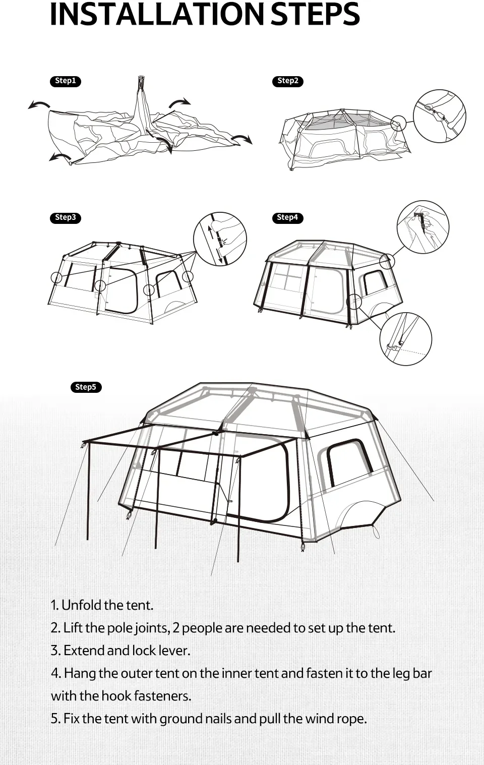 GOFUN Outdoor Camping Tents - Durable, Waterproof, and Spacious