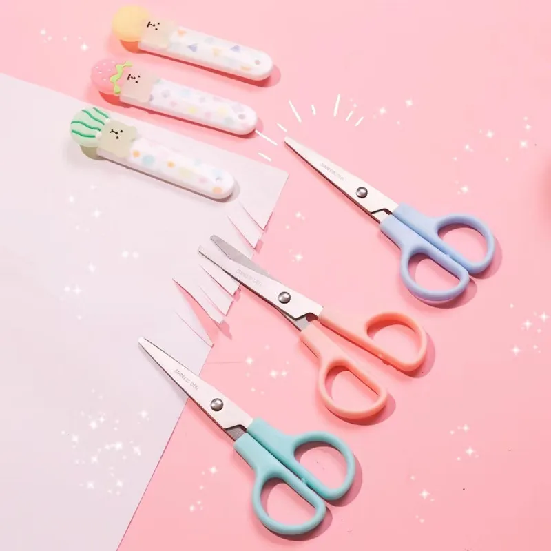 Cute Cartoon Scissors Creative Safety Scissors With Protective Case For ...