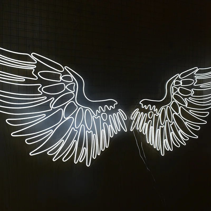 Custom Wing Neon Sign Signboard Modeling Wall Neon Art 3d Clear Acrylic ...