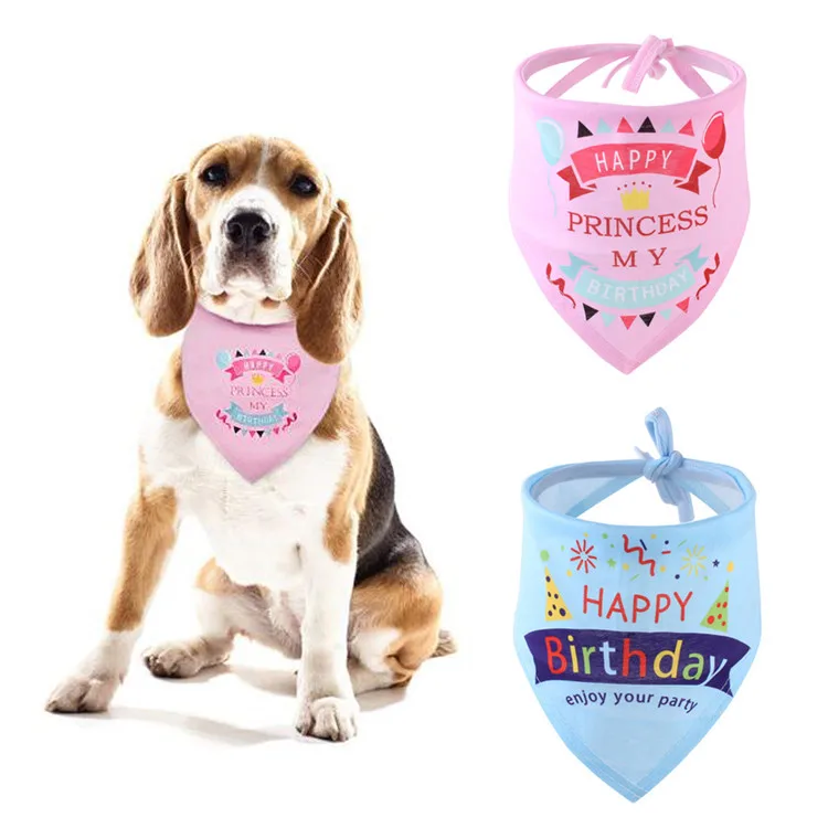 Fast Shipping Birthday Pet Triangle Towel Puppy Dog Cat Decorative ...