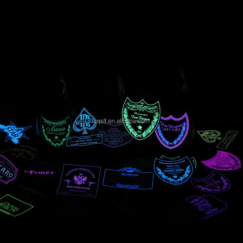 Custom 3m Brandy Label Sticker El Glow Sticker Waterproof Glow Wine ...