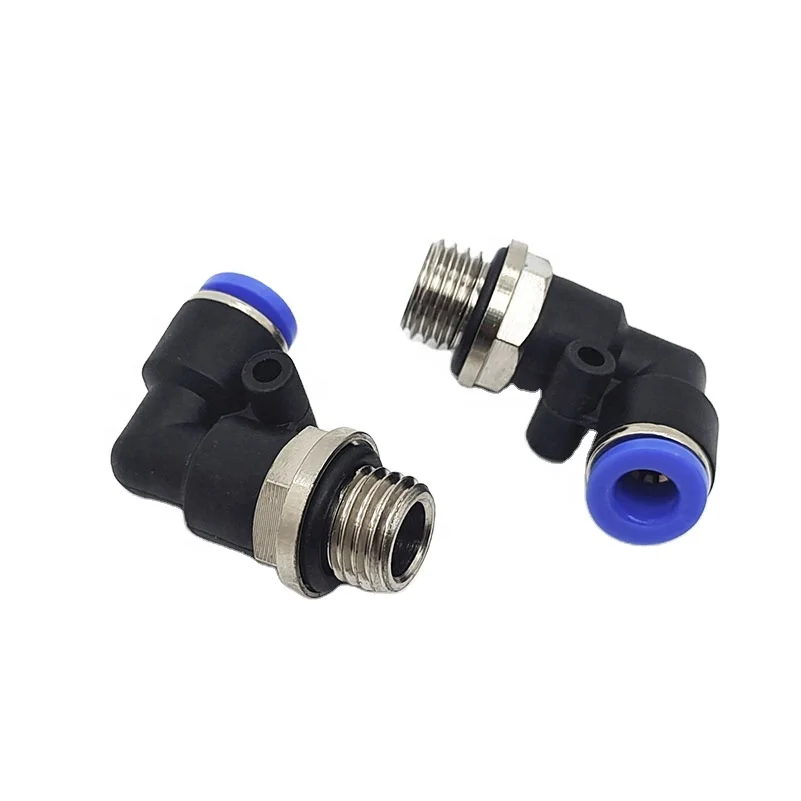 8mm Air Pneumatic Fitting Plastic Corner Connector L Type Metal Male ...