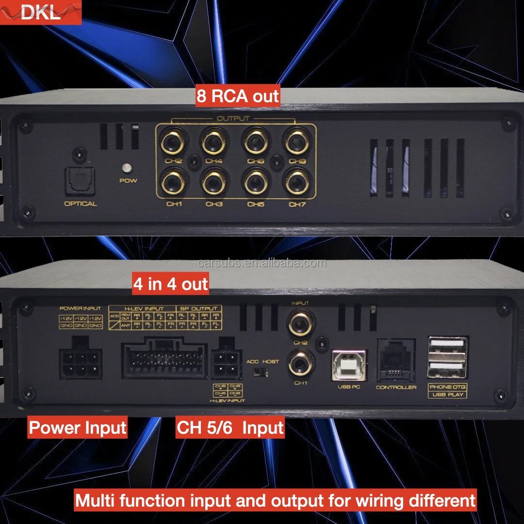 Car DVD Digital Sound Processor Amplifier 6 in 4 Out 8 RCA Out With 31 ...