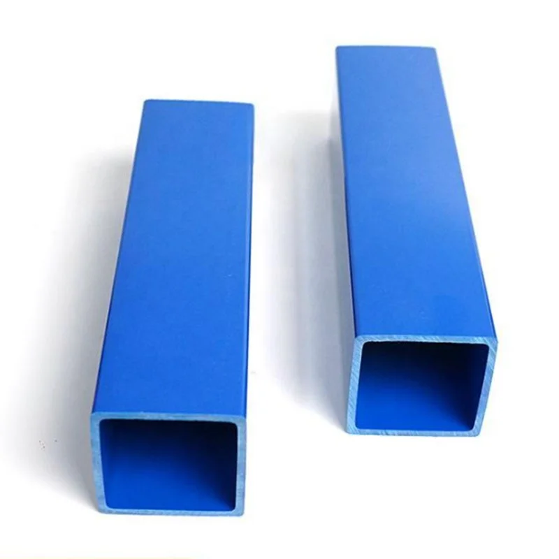 Plastic pvc square rectangular pipe blue pvc hard plastic extrusion ...