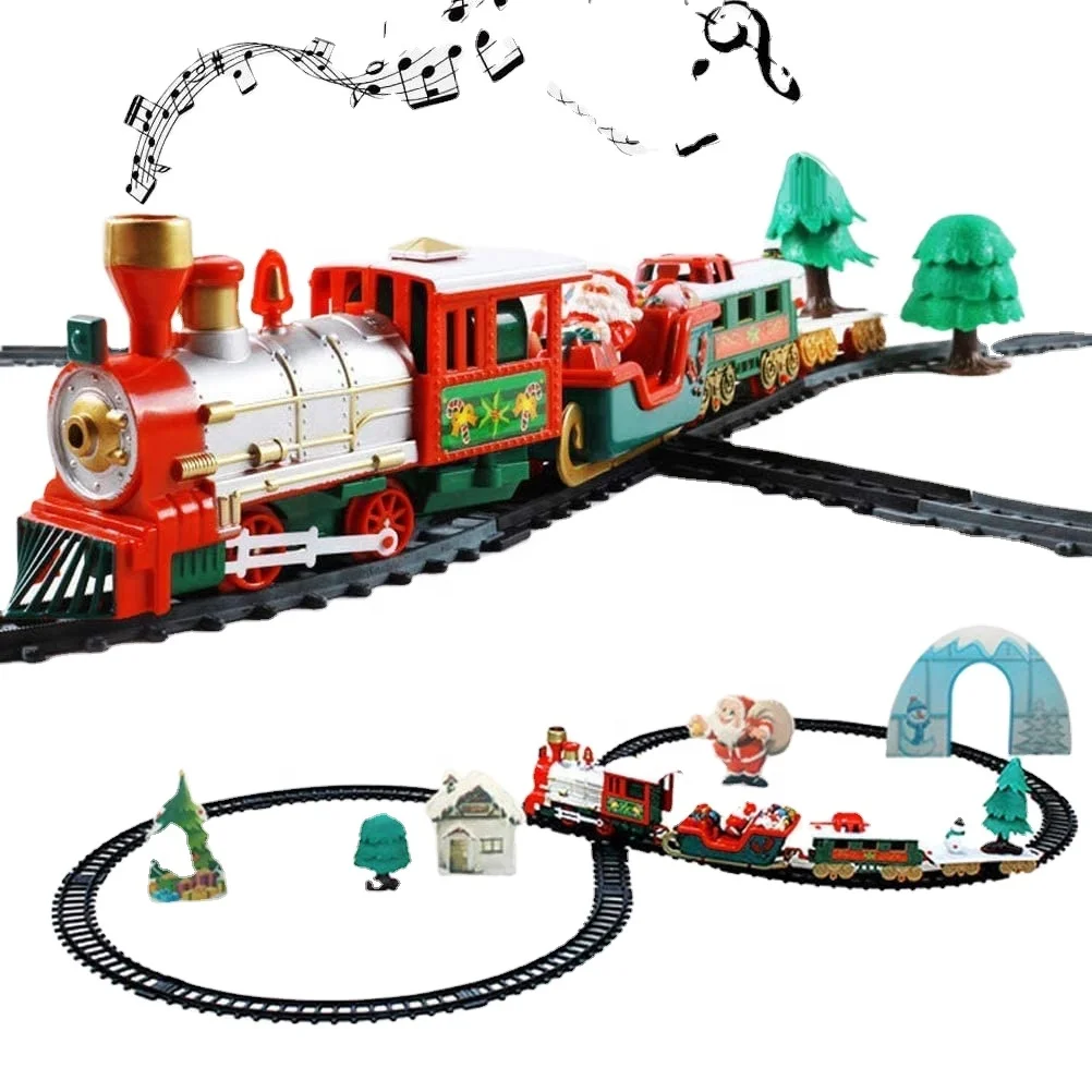 Christmas plastic toy train manufacturers Funny rail train with Santa ...