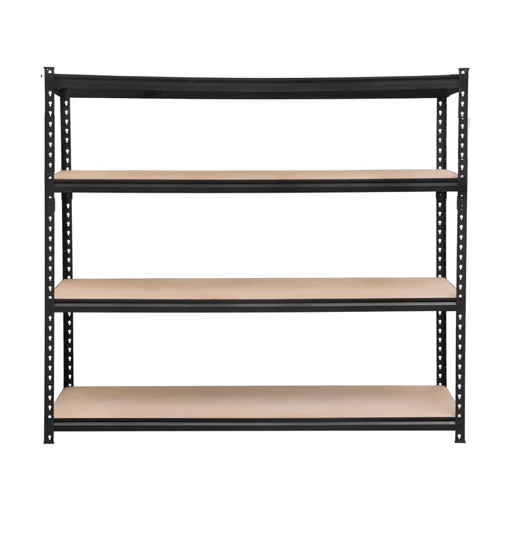 4 Tier Boltless metal garage storage shelves with MDF decking and ...