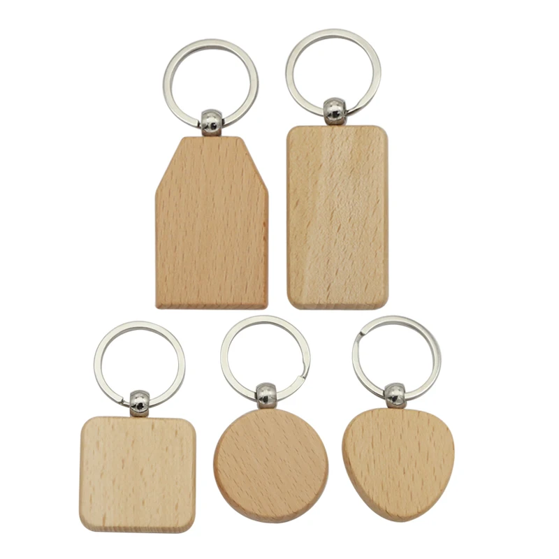 Custom Diy Gifts Handmade Keychain Wooden Key Tag With Split Ring Key ...