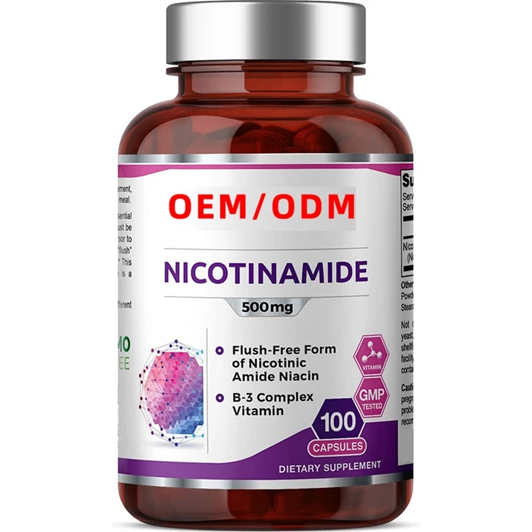 B3 Nicotinamide 500 mg 100 Capsules Nicotinic Amide Niacin Natural ...