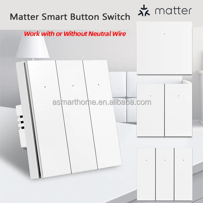 Matter Protocol Smart Home Button Smart Switch Eu Uk 1 2 3 Gang Work ...