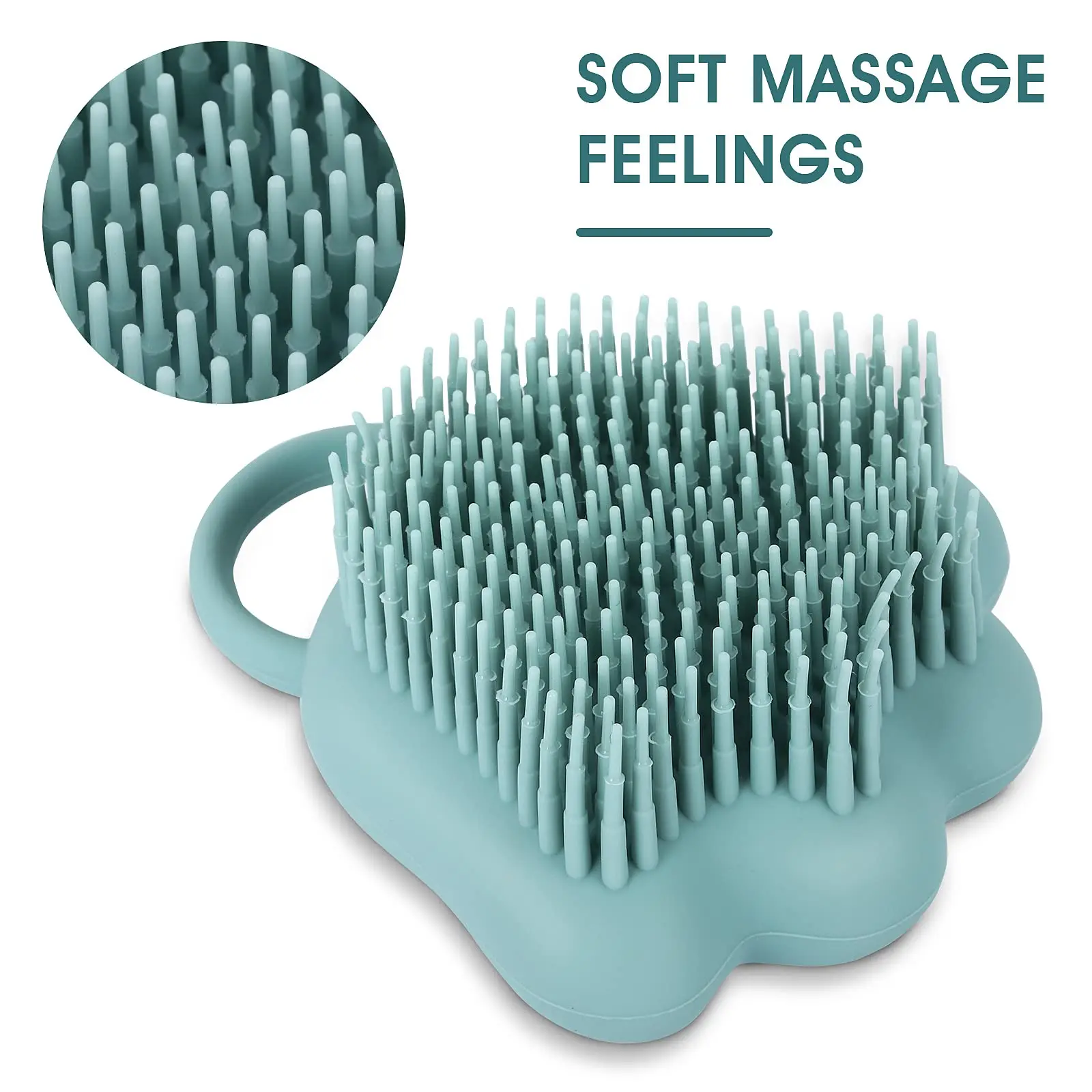 Pet Brushes Bath Massage Brush Shampoo Dispenser Silicone Shower Brush For Cat Pets Bathing ...