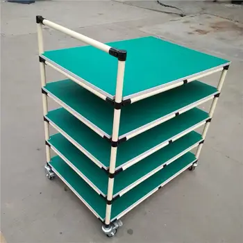 Aluminium Industrial Trolley Handpush Tote Cart 3 Layers Industrial ...