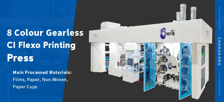 8 Color Flexo Printing Machine Gearless Full Servo Ci Flexographic ...